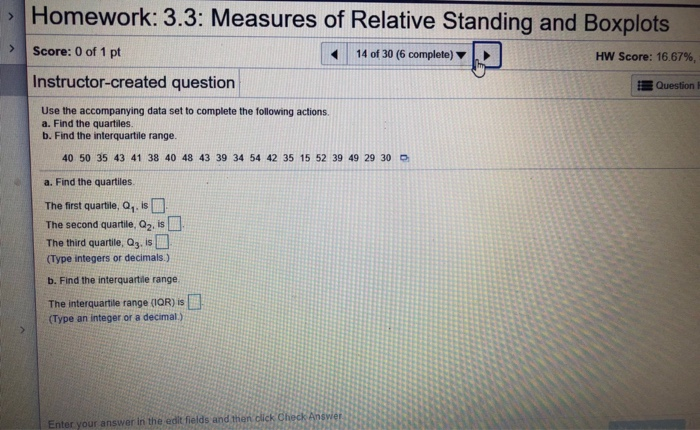 Solved Homework 3 3 Measures Of Relative Standing And