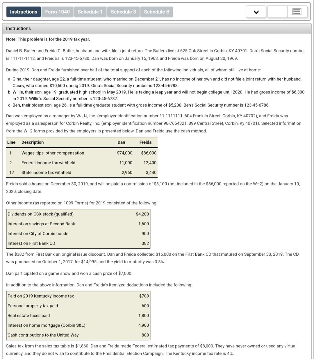 Solved Note: This problem is for the 2019 tax year. Daniel | Chegg.com