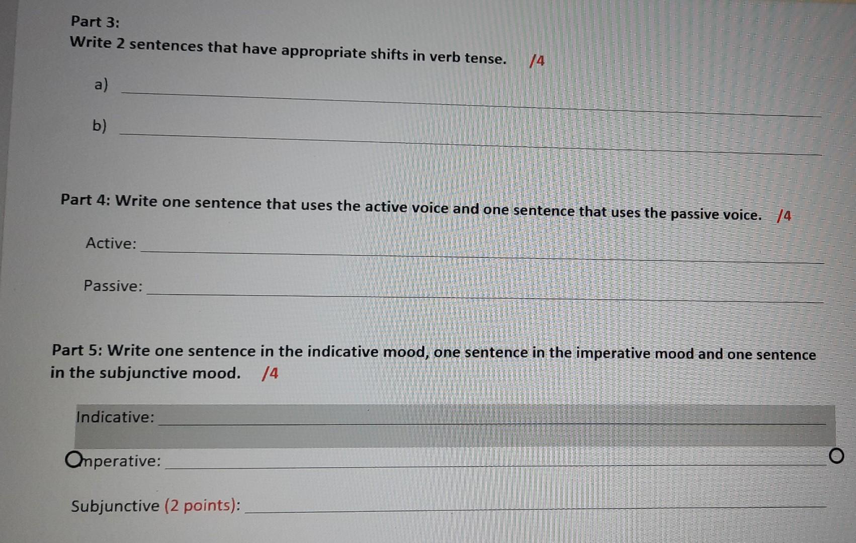 CM1933 - Writing Assignment 2 Part 1: Form sentences | Chegg.com