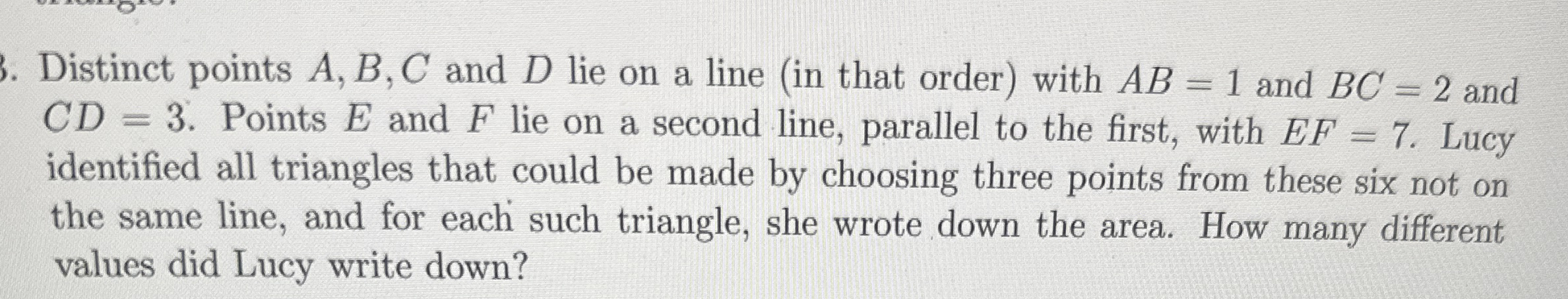 Distinct points A,B,C ﻿and D ﻿lie on a line (in that | Chegg.com