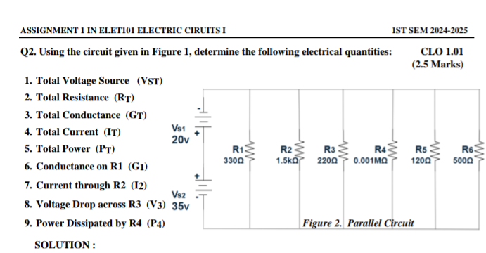 Solved Q2. ﻿Using the circuit given in Figure 1, ﻿determine | Chegg.com
