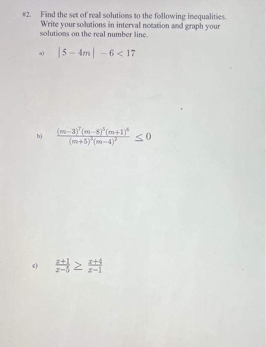 Solved 2. Find the set of real solutions to the following | Chegg.com