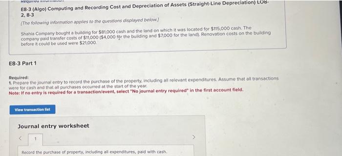Solved E8-3 (Algo) Computing and Recording Cost and | Chegg.com