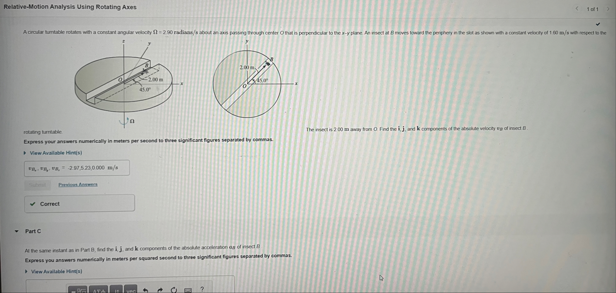 Solved Relative Motion Analysis Using Rotating Axes1 ﻿of