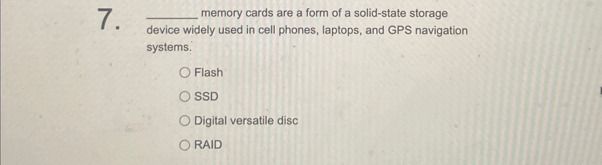 Solved memory cards are a form of a solid-state | Chegg.com