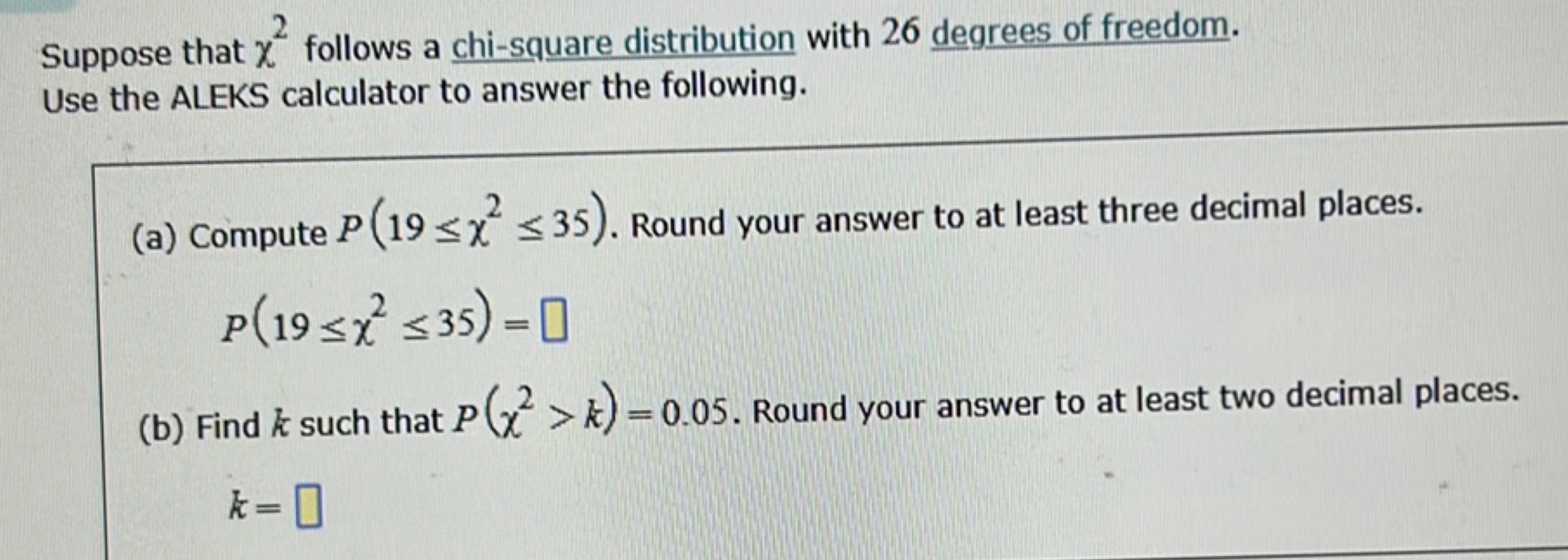 Solved by an EXPERT Suppose that χ2 ﻿follows a chi-square distribution | Chegg.com