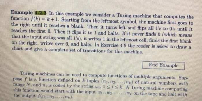 Solved Exercise 4.9 states, "Construct Turing machine that | Chegg.com