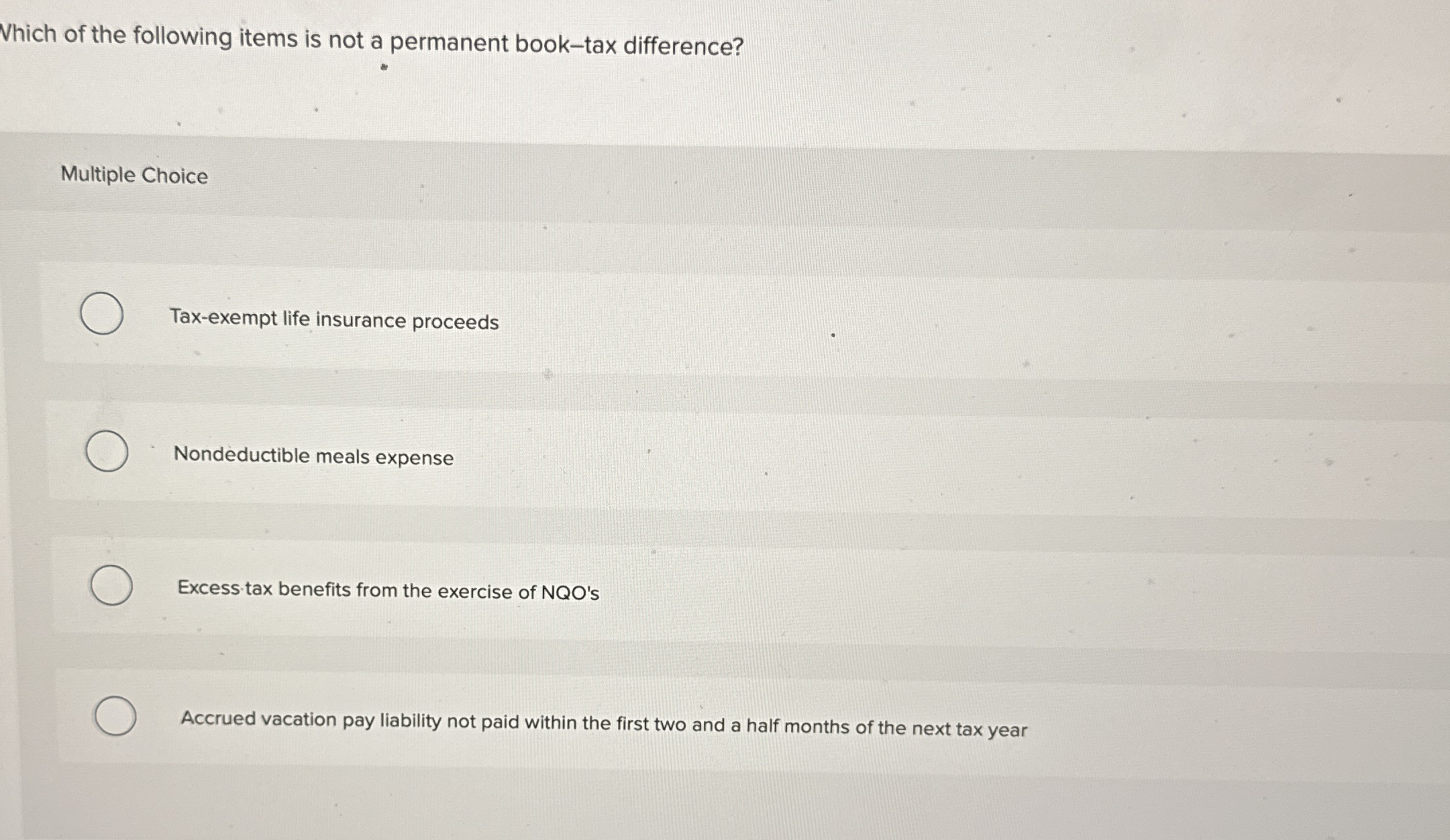Solved Which of the following items is not a permanent | Chegg.com