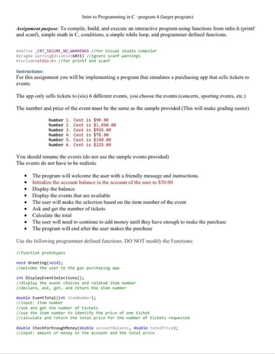 Solved arger program (program4.c) //add you name, date and | Chegg.com
