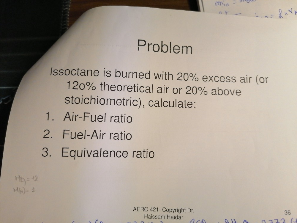 Solved min Problem Issoctane is burned with 20% excess air | Chegg.com