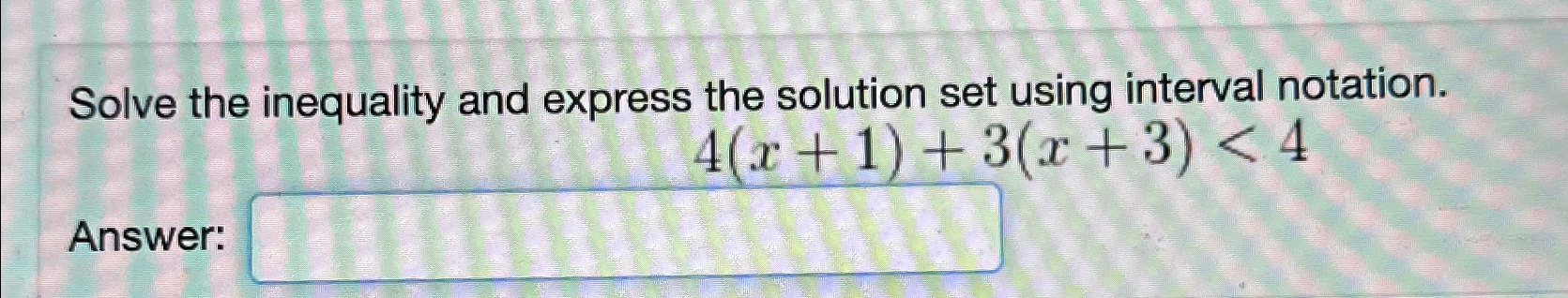 Solved Solve the inequality and express the solution set | Chegg.com