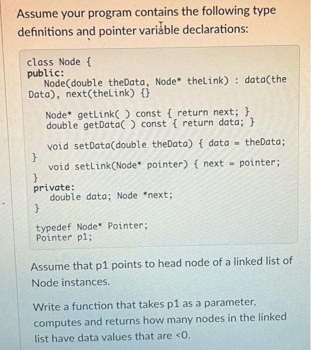 Solved Assume your program contains the following type | Chegg.com