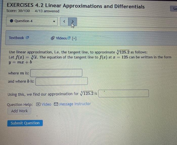 Solved EXERCISES 4.2 Linear Approximations and Differentials | Chegg.com