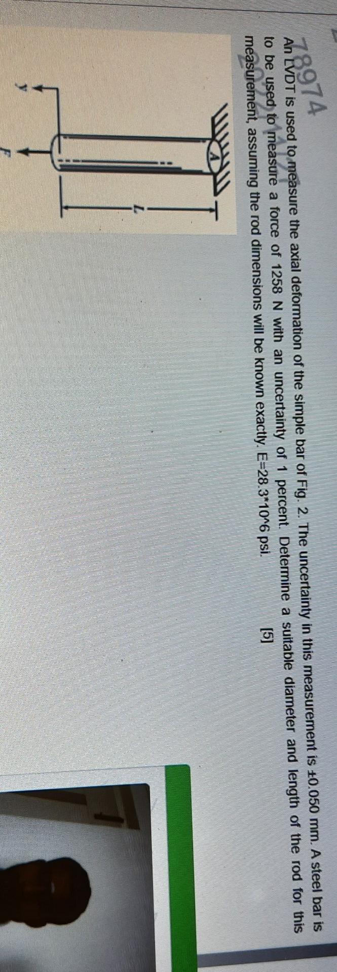 Solved An EVDT is used to measure the axial deformation of | Chegg.com