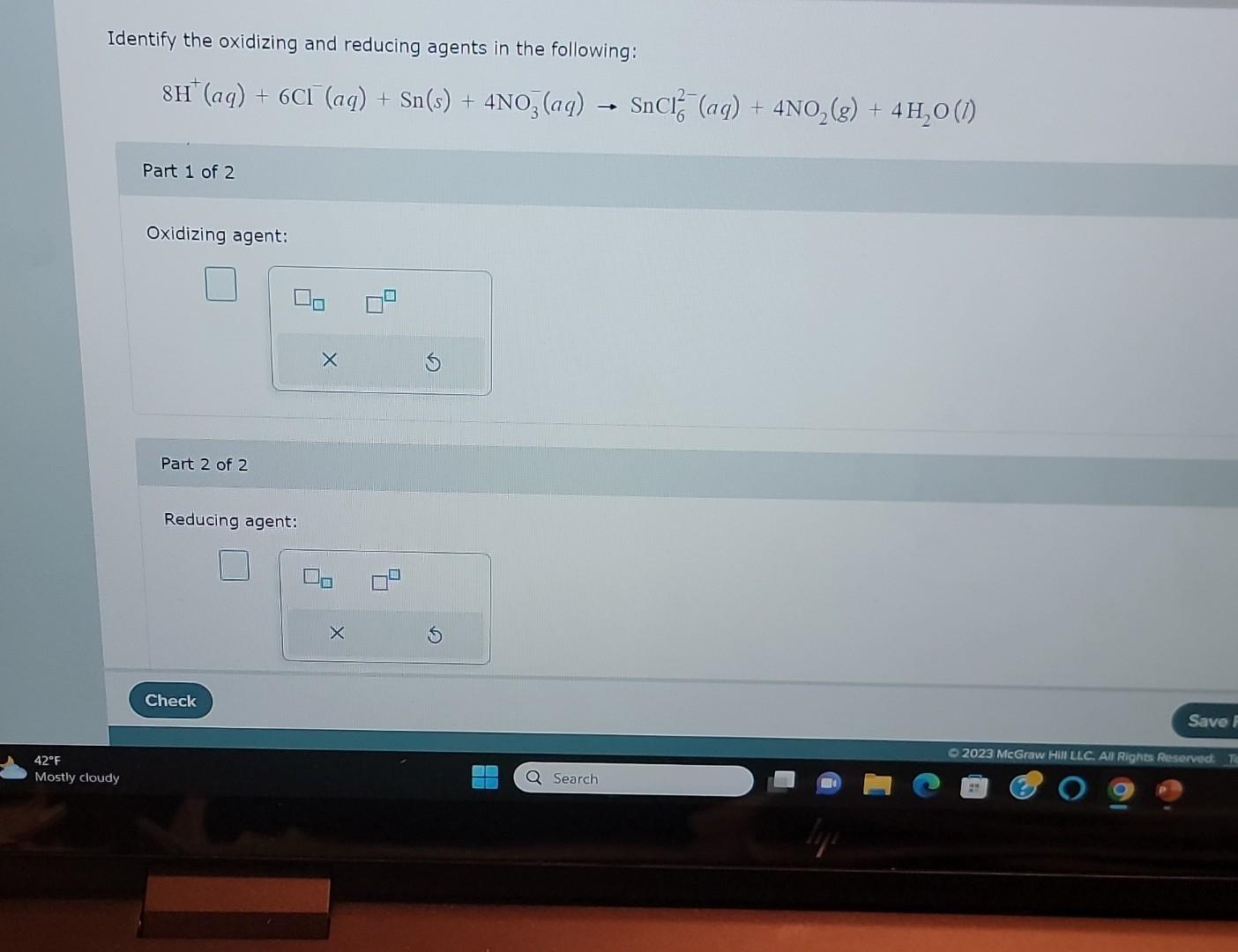 Solved Identify the oxidizing and reducing agents in the | Chegg.com