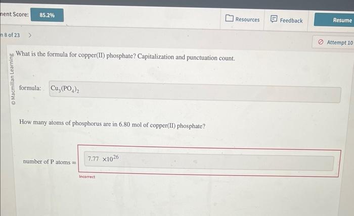 Solved What is the formula for copper(II) phosphate? | Chegg.com