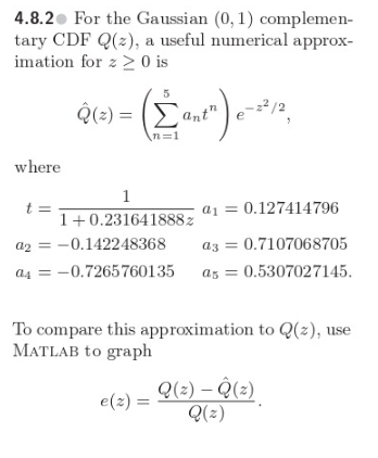 Solved 4.8.2 ﻿For the Gaussian (0,1) ﻿complemen-tary CDF | Chegg.com