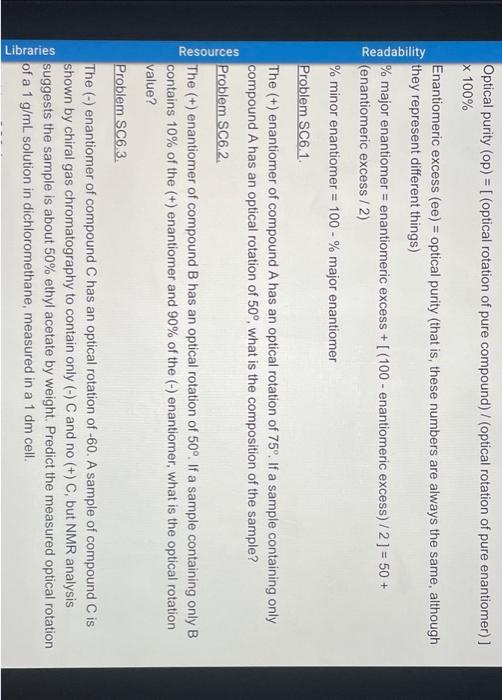 Solved De An equal mixture of two enantiomers is called a | Chegg.com