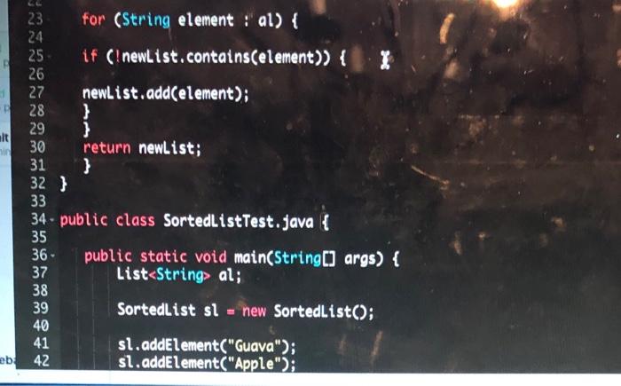 Solved Sortedlist.java New import java.util.*; class | Chegg.com