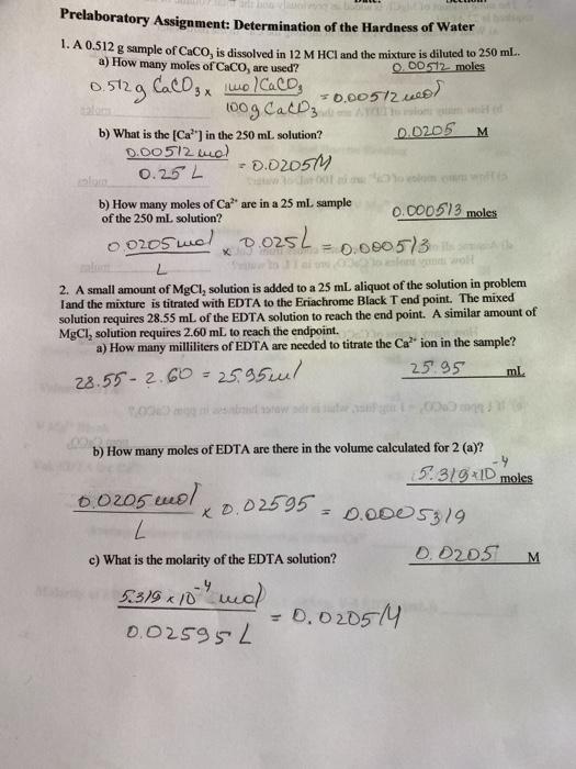 Solved -0.00512uo Prelaboratory Assignment: Determination of | Chegg.com
