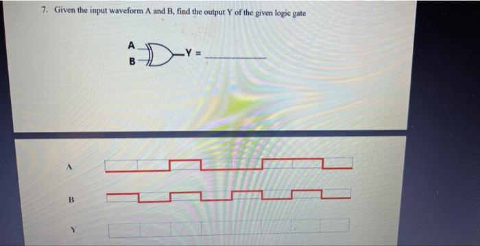 Solved 7. Given the input waveform A and B, find the output | Chegg.com