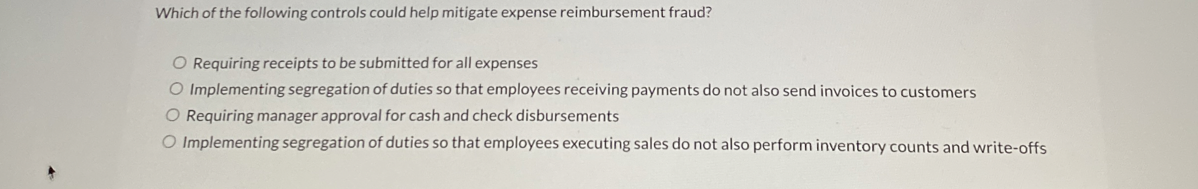 Solved Which of the following controls could help mitigate | Chegg.com