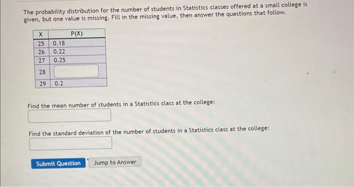 Solved The probability distribution for the number of | Chegg.com