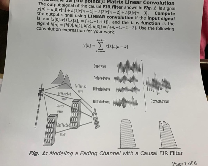 Solved points): Matrix Linear Convolution The output signal | Chegg.com