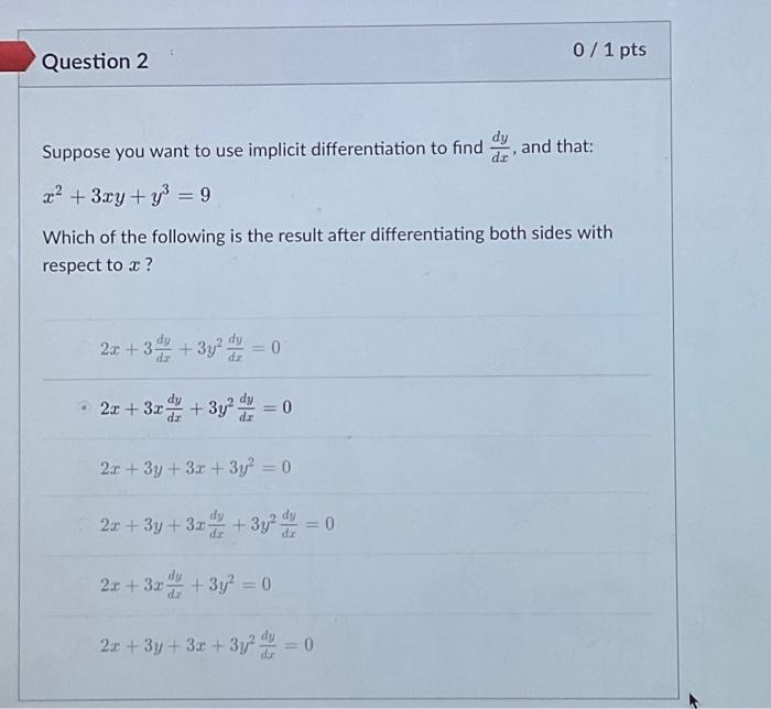 Solved Suppose you want to use implicit differentiation to | Chegg.com