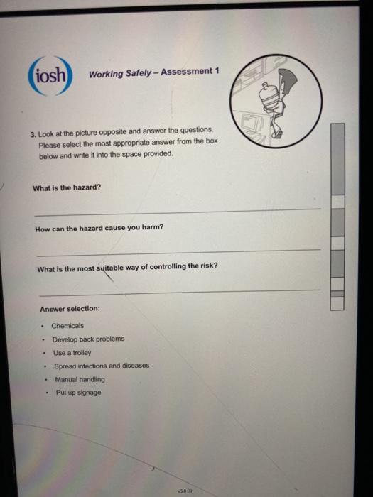 Solved iosh Working Safely - Assessment 1 15. Think about | Chegg.com