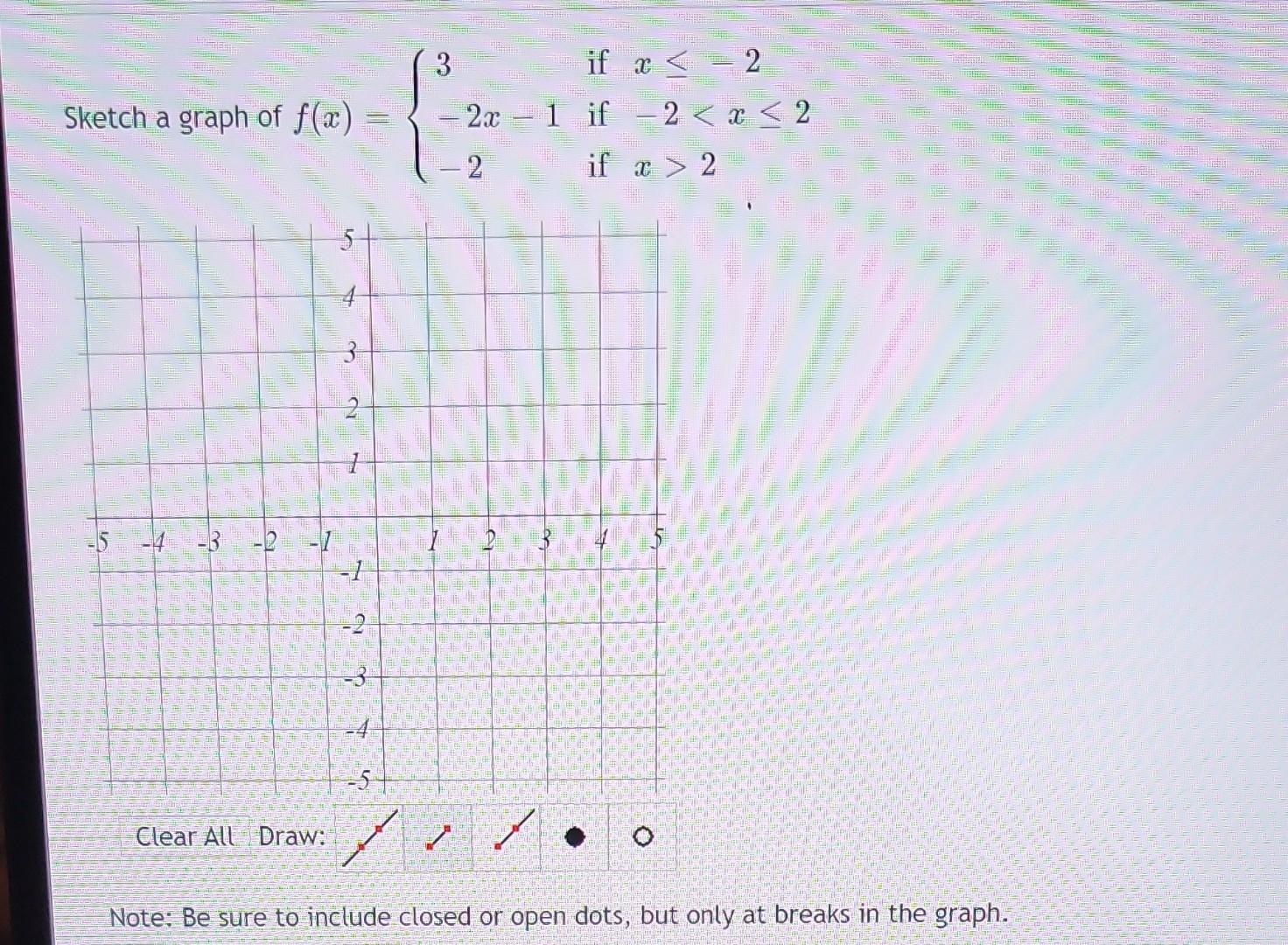 Solved be sure to include closed or open dots, but only at | Chegg.com