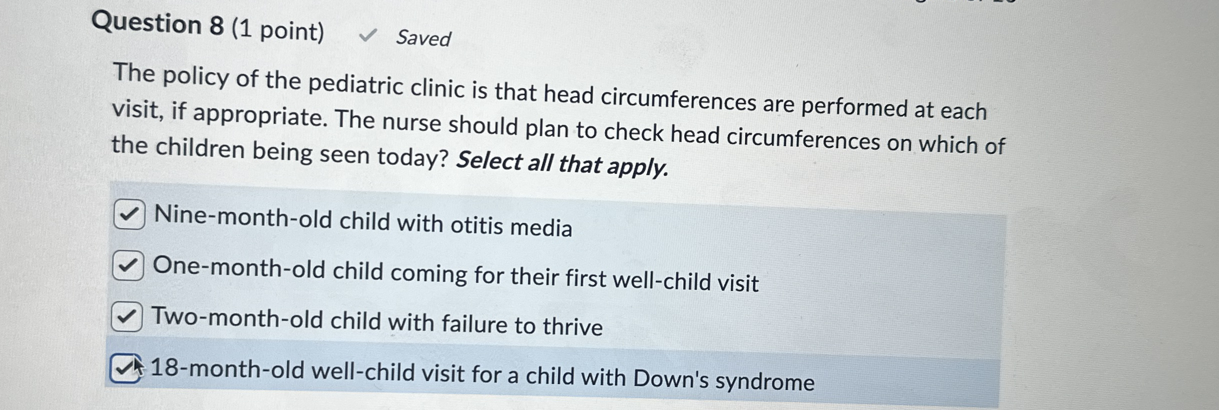 Solved Question 8 (1 ﻿point) ﻿SavedThe policy of the | Chegg.com