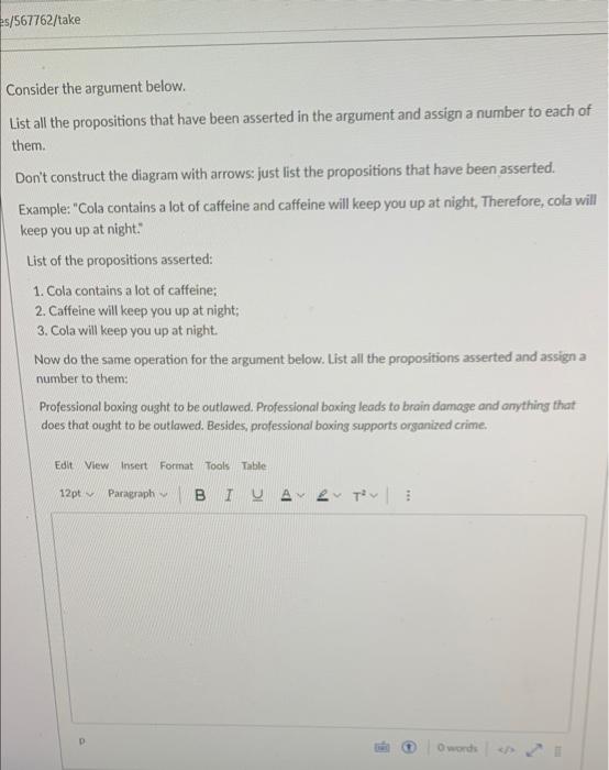 Consider the argument below. List all the | Chegg.com