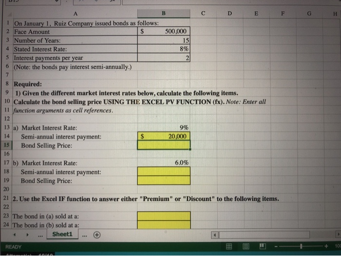 Solved could you please show me how to do the excel problems | Chegg.com