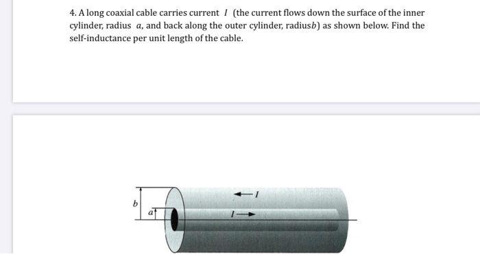 Solved 4. A long coaxial cable carries current I (the | Chegg.com