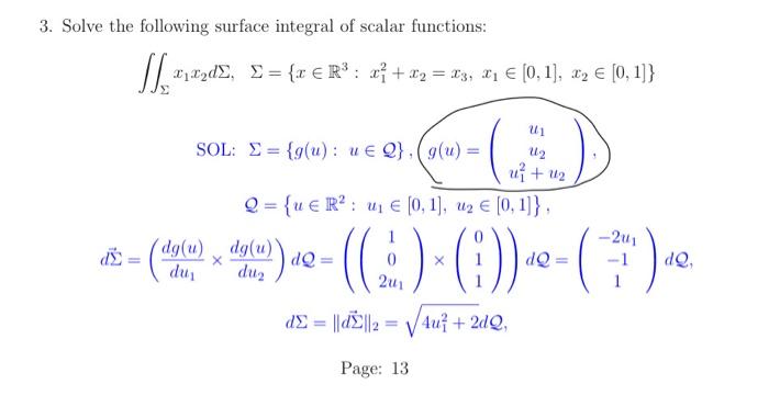 Solved 3. Solve the following surface integral of scalar | Chegg.com