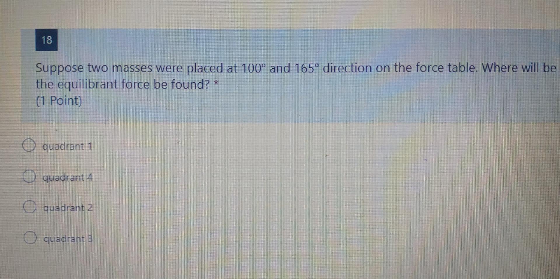 Solved 18 Suppose two masses were placed at 100° and 165° | Chegg.com