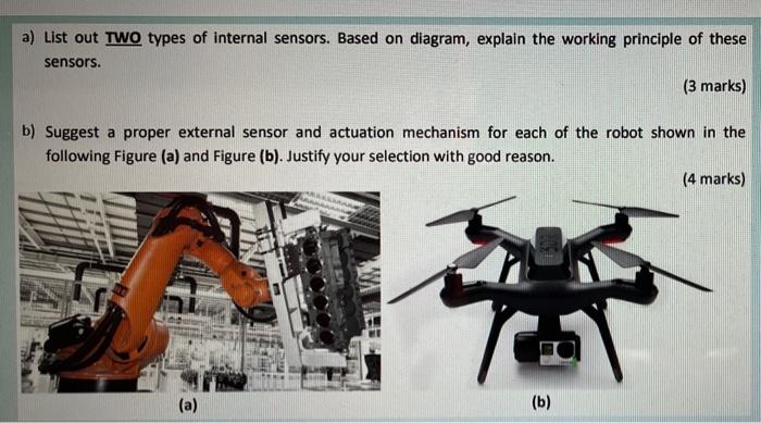 Solved a) List out Two types of internal sensors. Based on | Chegg.com