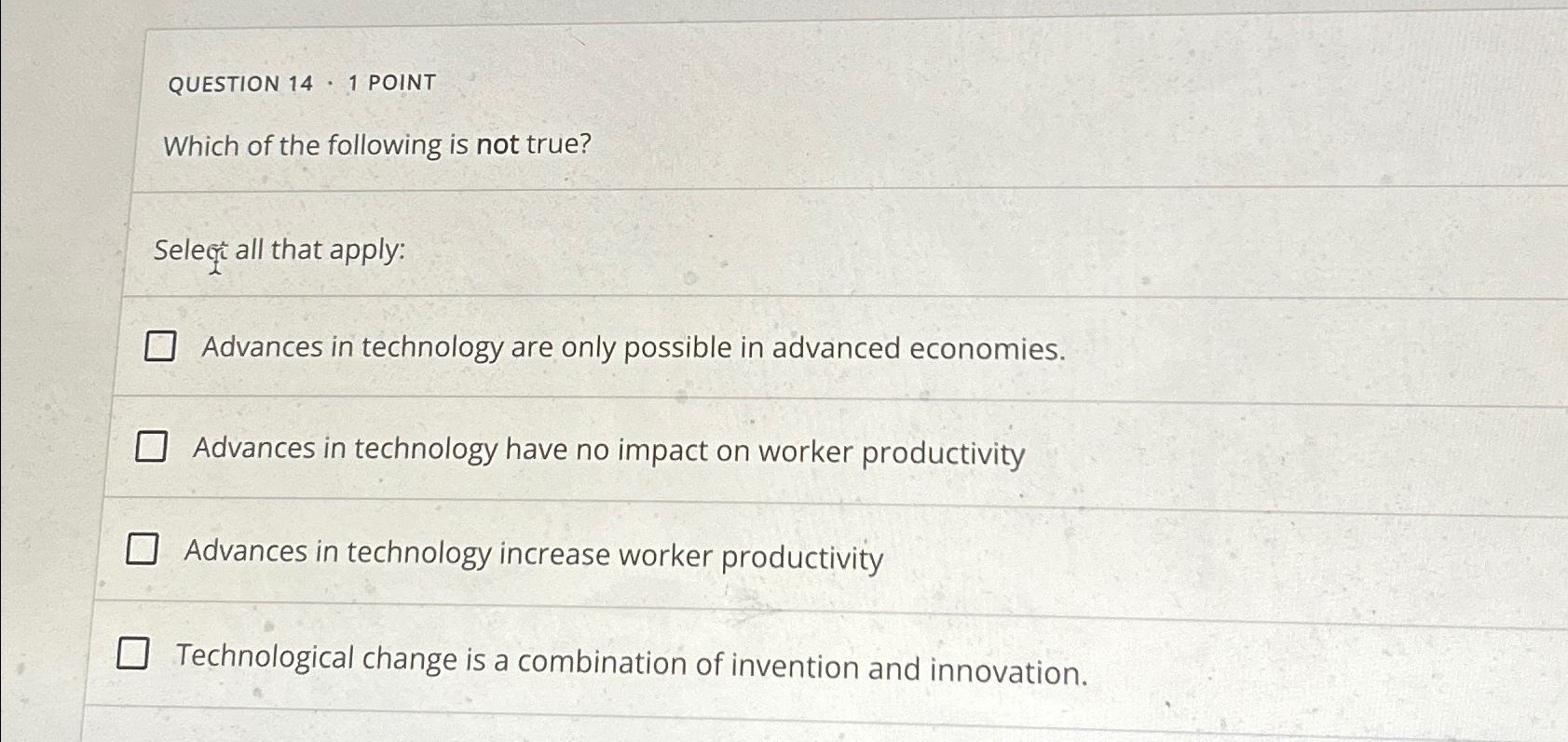 Solved QUESTION 14 - 1 ﻿POINTWhich of the following is not | Chegg.com