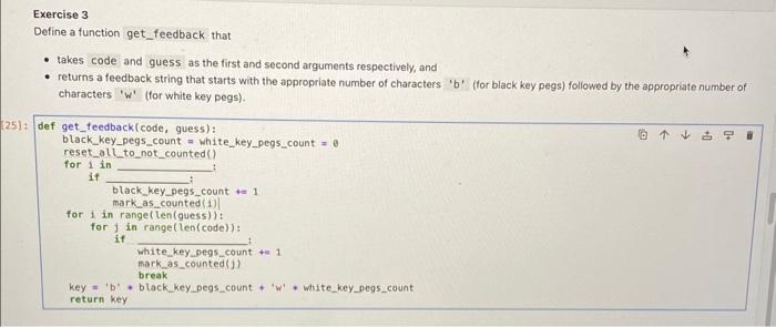 Solved Exercise 3 Define a function get_feedback that - | Chegg.com