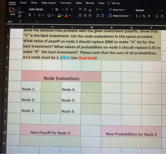 Solved Home Insert Draw Page Layout Formulas Data Review | Chegg.com