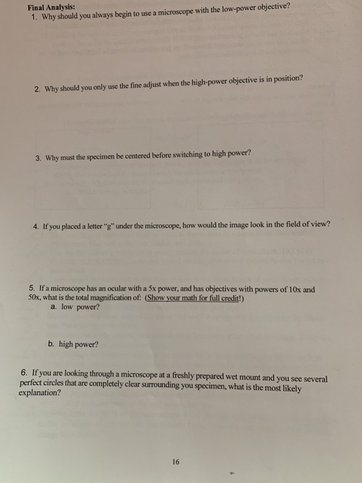 Solved Final Analysis: 1. Why should you always begin to use | Chegg.com