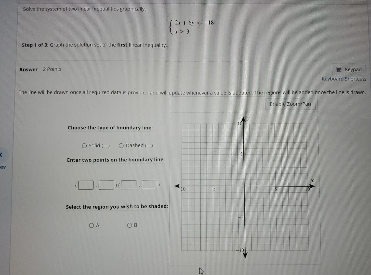 Solved Solve the system of two linear inequalities | Chegg.com