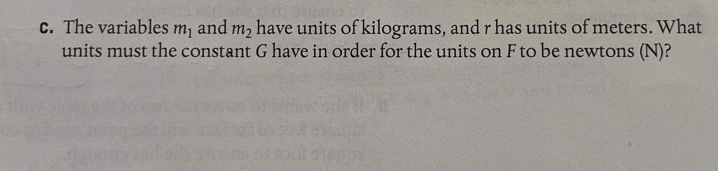 Solved c. ﻿The variables m1 ﻿and m2 ﻿have units of | Chegg.com