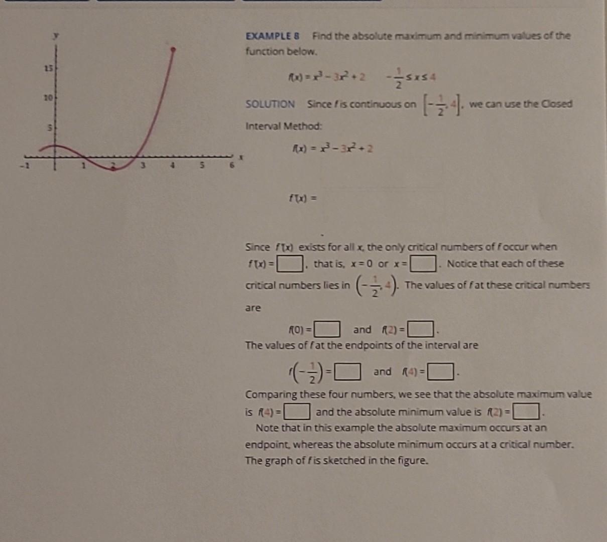 Solved EXAMPLE 8 Find the absolute maximum and minimum | Chegg.com