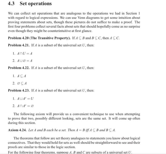 Solved Sets Set Operationsdiscrete Math421 422 423 