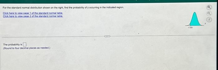 Solved For the standard normal distribution shown on the | Chegg.com