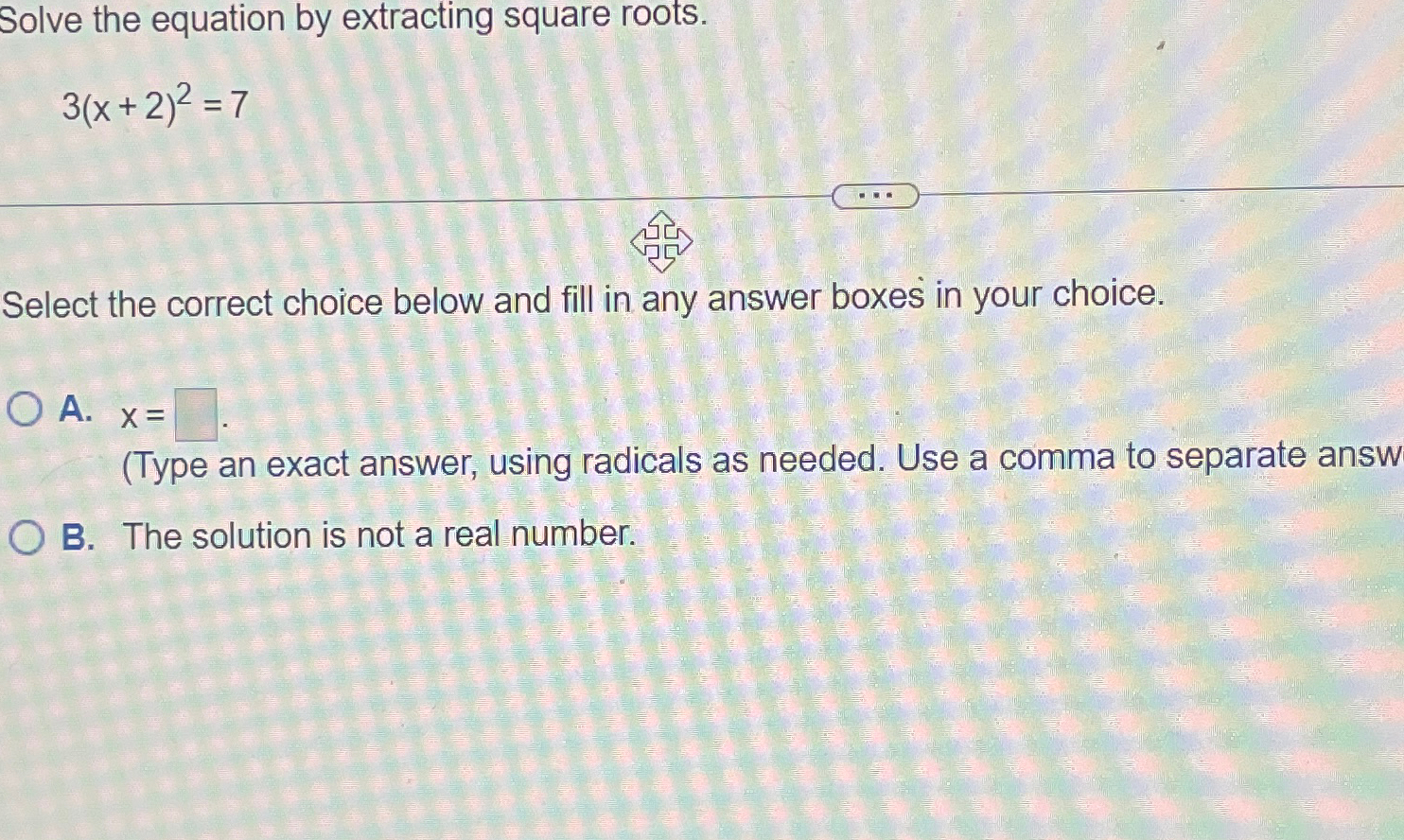 Solved Solve the equation by extracting square | Chegg.com