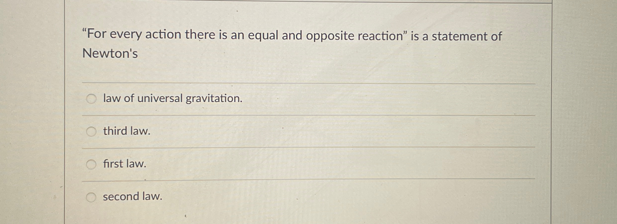 Solved "For every action there is an equal and opposite | Chegg.com