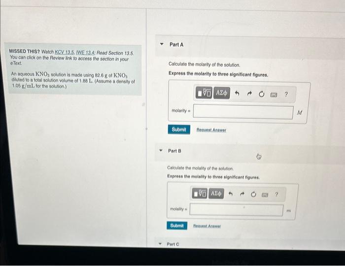 Solved MISSED THIS? Watch KCV 13.5. IWE 13.4: Read Section | Chegg.com